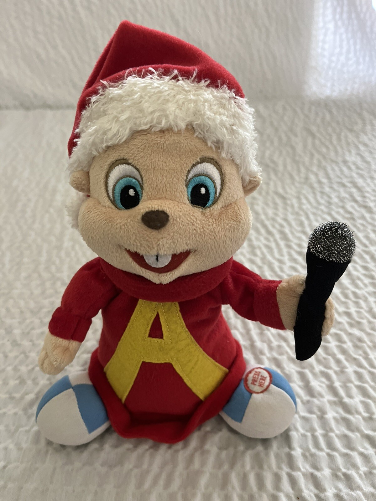 Alvin & the Chipmunks Plush w/Microphone Sings Christmas Music ...