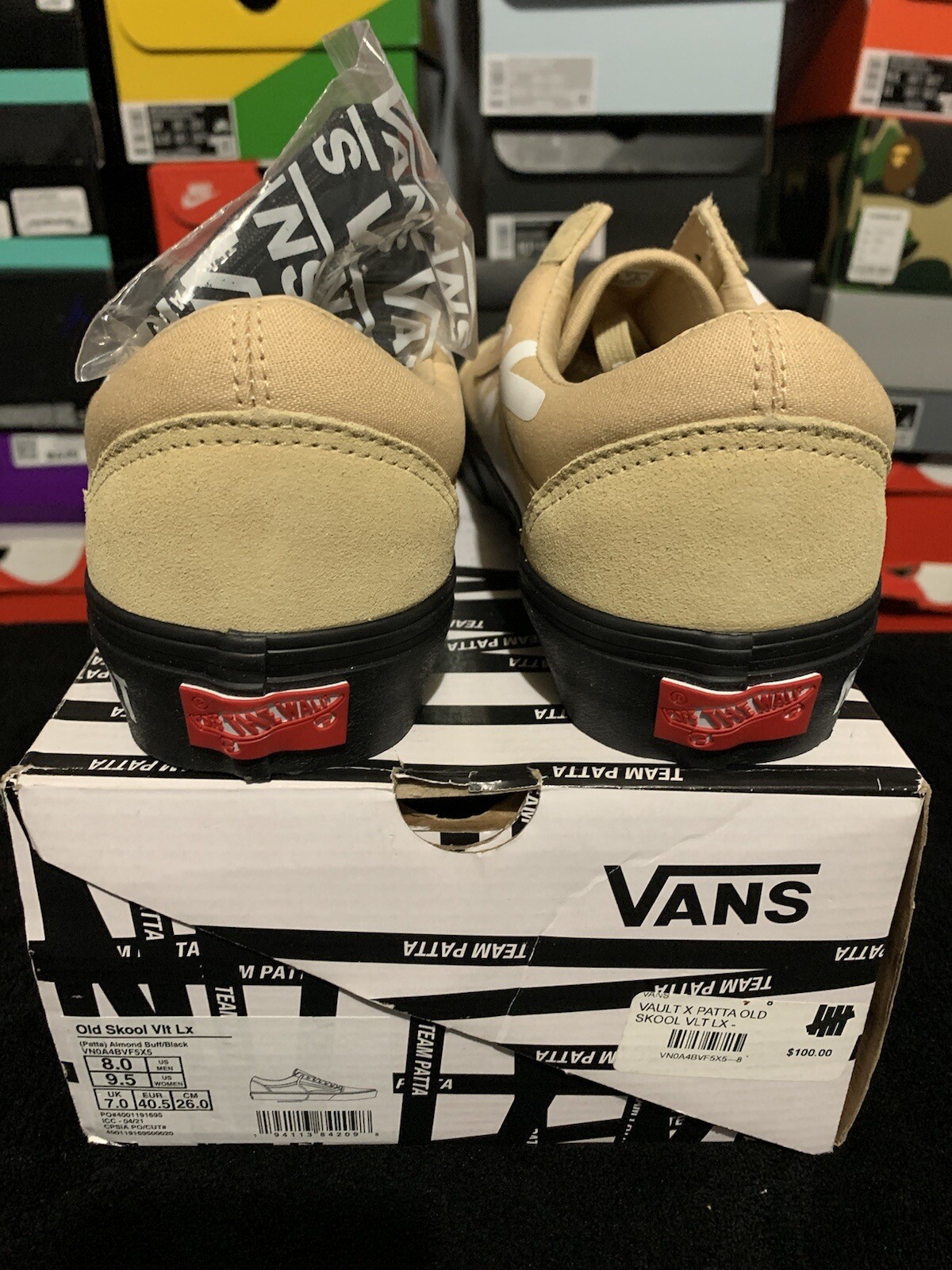 Size 8 - VANS Old Skool VLT LX x Patta Mean Eyed Cat - Almond Buff 2021 ...