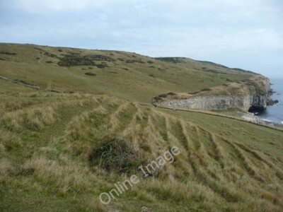 Photo 6x4 Limestone grassland above Dancing Ledge Langton Matravers ...