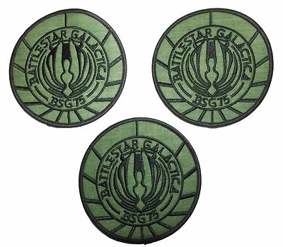 Battlestar Galactica BSG-75 Green Uniform Logo Patch Set of 3 Patches ...