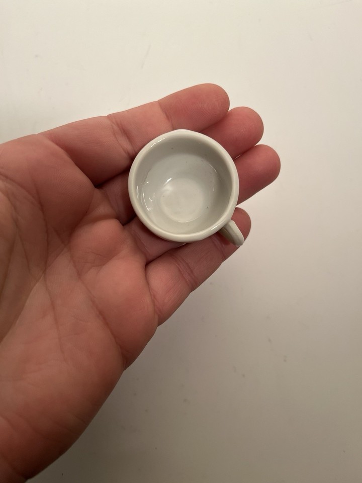 Vntg Made Japan Tiny Tea Cup Ceramic Girl HTF Flower Miniature RARE ...