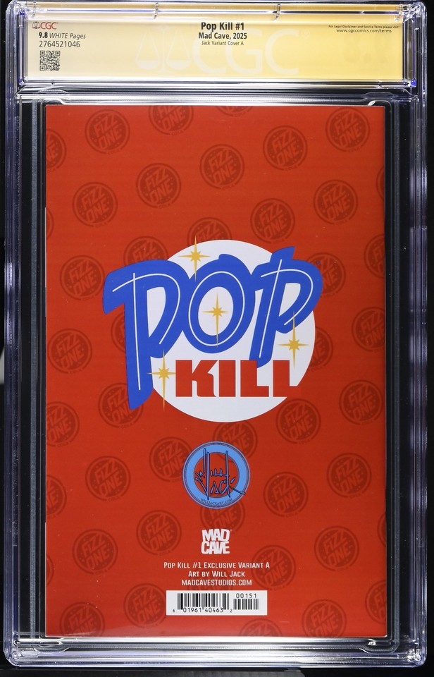 POP KILL #1 CGC 9.8 SIGNED WILL JACK EXCLUSIVE VIRGIN COVER-A | eBay