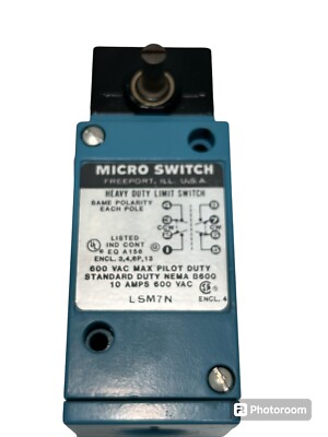 Micro Switch Honeywell LSM7N Limit Switch 10 Amp 600 VAC Pilot Duty New ...