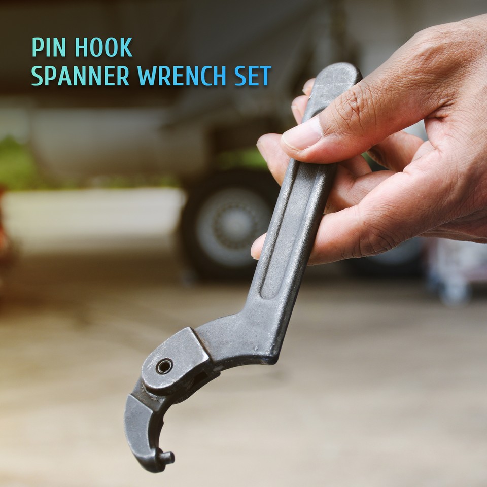 OMT 10Pc Adjustable Hook Pin Spanner Wrench Tool Set Locking Nut Wrench ...