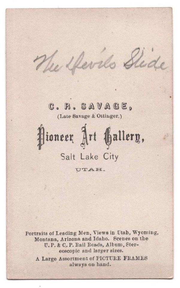 Charles Roscoe Savage, C R Savage / Devil's Slide Weber Canyon Utah ...
