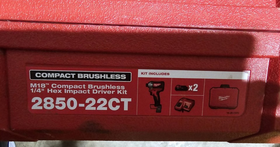 Milwaukee M18 2850-22CT 18V 1/4'' Brushless Impact Driver - Red | eBay