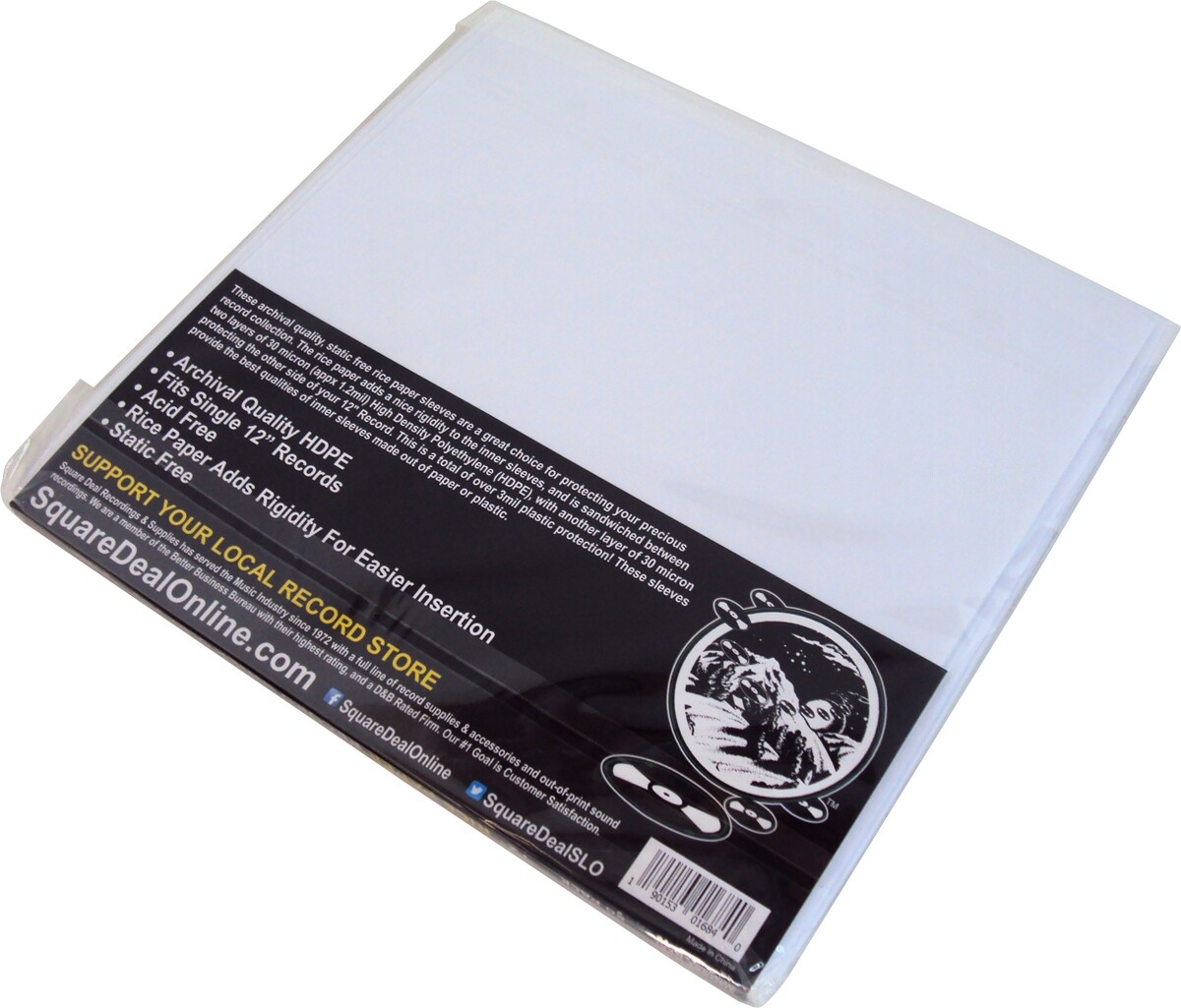 (100) 12" RICE PAPER Insert Plastic Record Inner Sleeves Vinyl ARCHIVAL ...