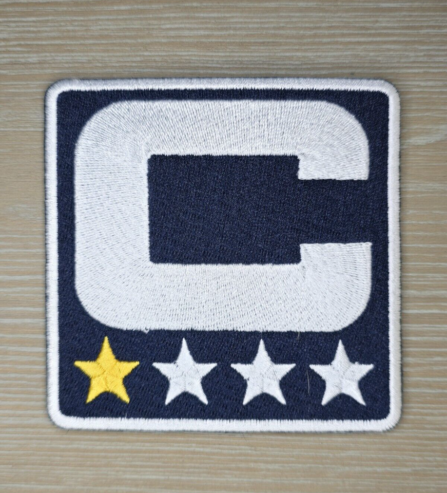 NAVY BLUE CAPTAIN C PATCH 1 GOLD STAR SPORTS JERSEY IRON ON PATCH 3.2 ...