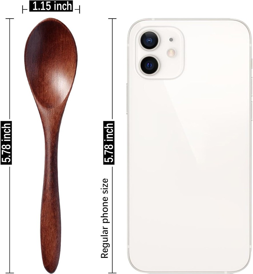 12/24/36/48Pcs Small Wooden Spoons 5.78" Honey Spoons for Tea Smooth ...