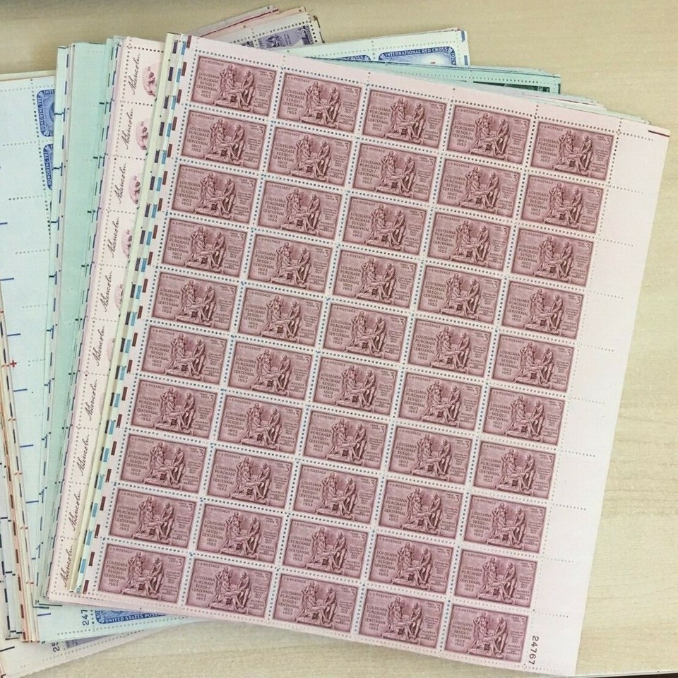 A lot of 30 all different full mint sheets from 1950's 1960's 1970's ...