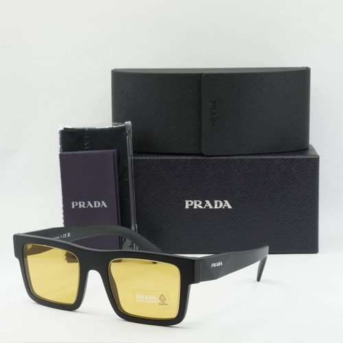 PRADA PR19WS 1BO0B7 Matte Black/Yellow 52-21-145 Sunglasses New ...