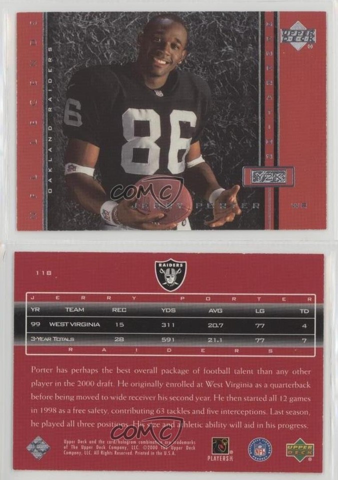 2000 Legends Generation Y2K Missing Serial Number Jerry Porter Rookie ...