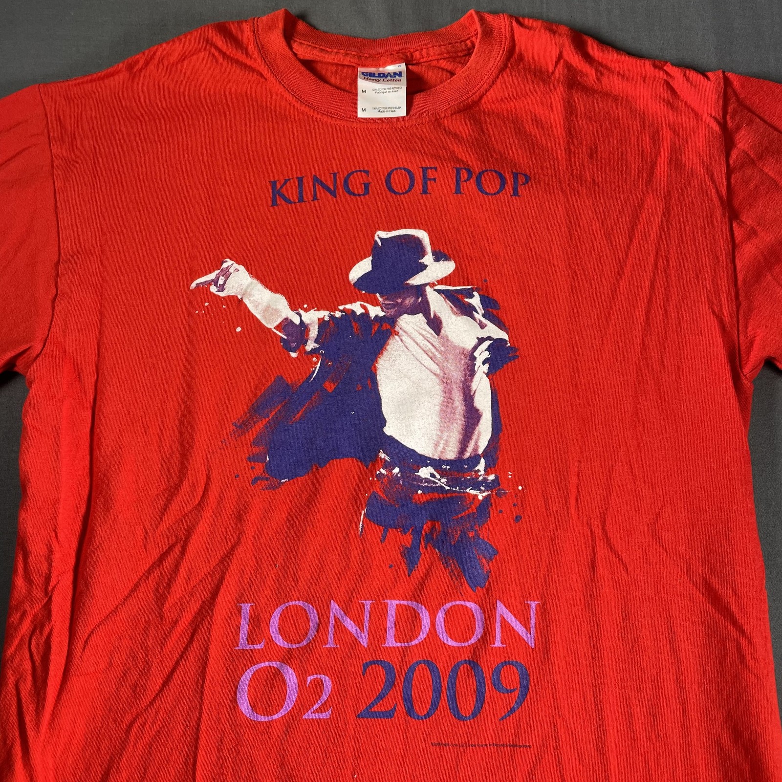 Michael Jackson King of Pop Shirt Mens Medium Red Lon… - Gem