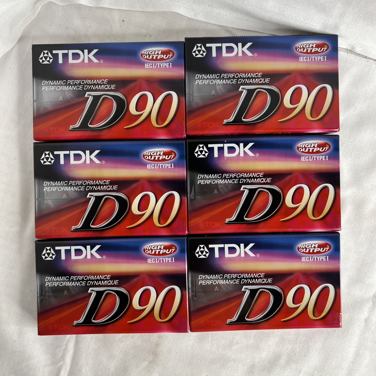 Lot of 6 TDK D90 90 Minute Cassette Tapes High Output Factory Sealed ...