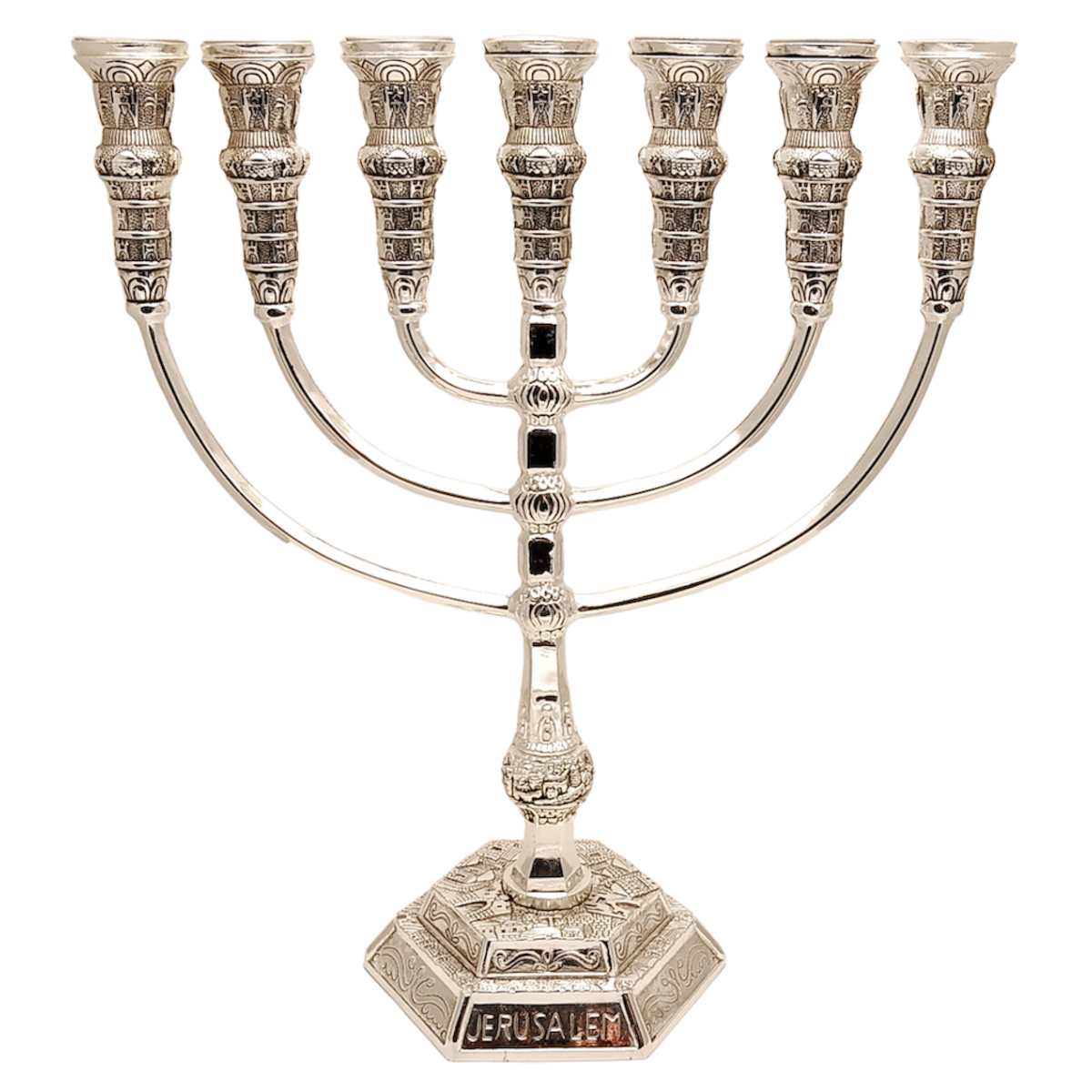 Medium Authentic Menorah Silver / Gold / Bronze Plated Candle Holder ...