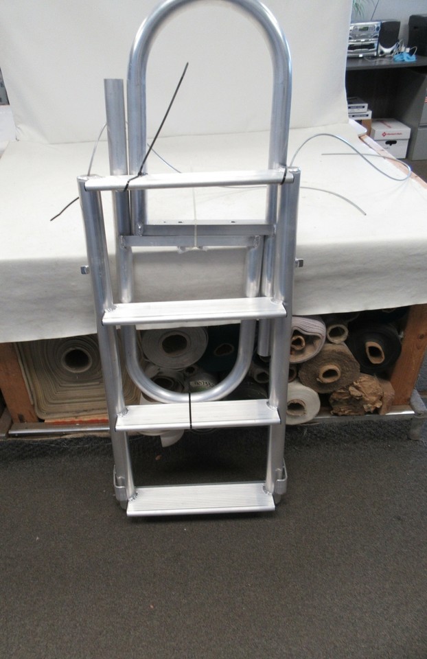 DOCKMATE WIDE 4 STEP DOCK LIFT ALUMINUM LADDER 736367 SILVER MARINE ...