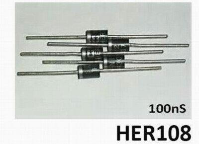 LOT DE 20 X HER108 Diode: rectifying; THT; 1000V; 1A Pack; DO41; 100ns ...