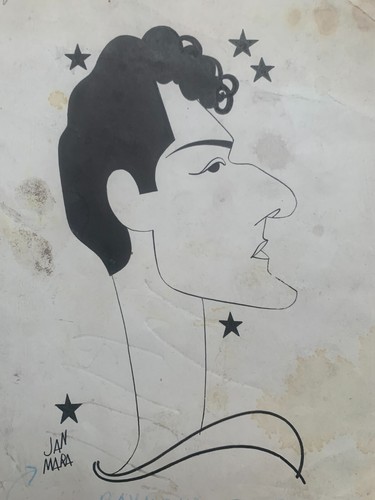 Jean Malavergne Said JAN MARA Ink Portrait Caricature Actor Raymond ...