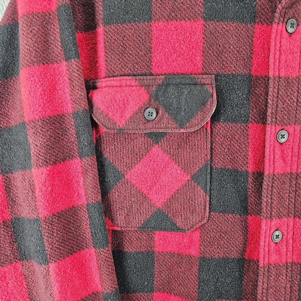 Wrangler Premium Quality Men's 2XL Heavy Flannel Shirt Red Plaid Long ...
