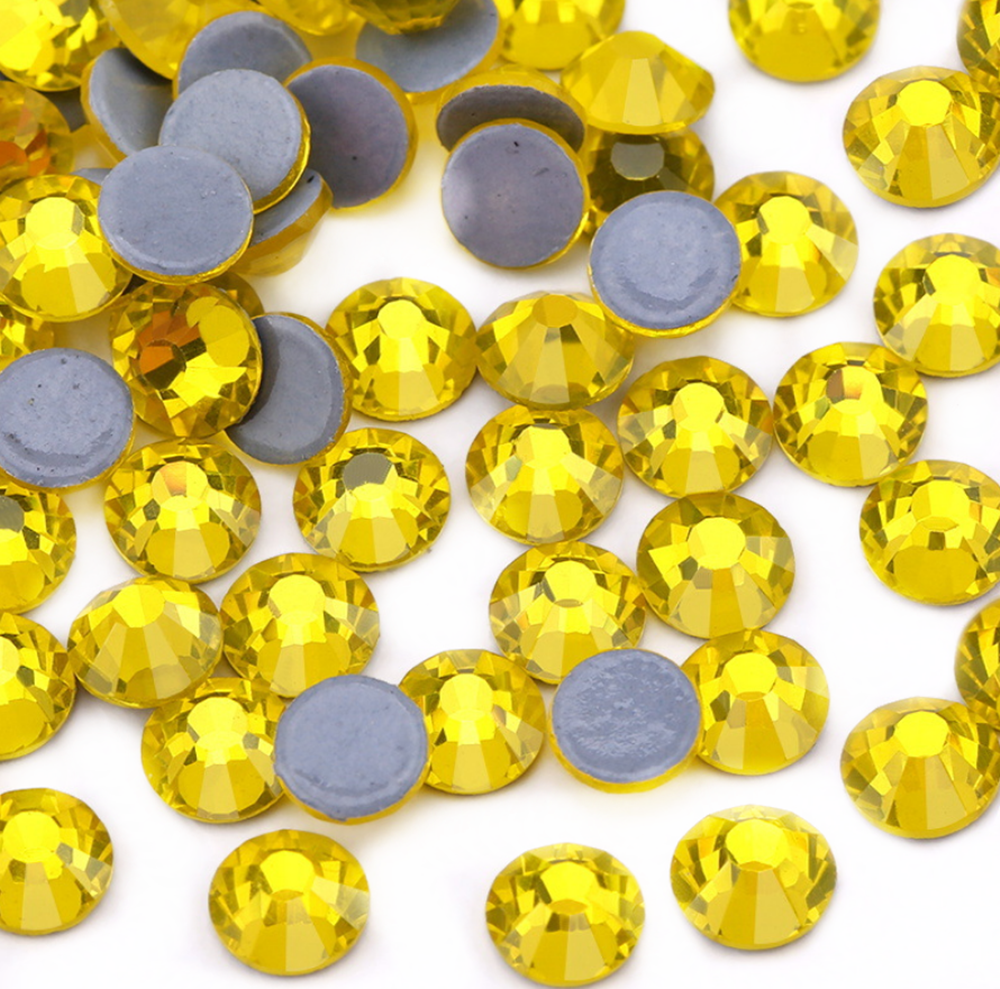 Glass Hot Fix Flat Back Iron on Rhinestone/Diamante Craft Beads SS16 ...