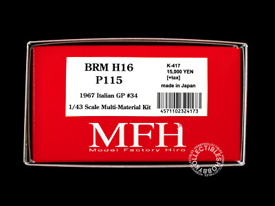 MFH Model Factory Hiro 1/43 BRM H16 P115 Ver.C 1967 Italian GP Model ...
