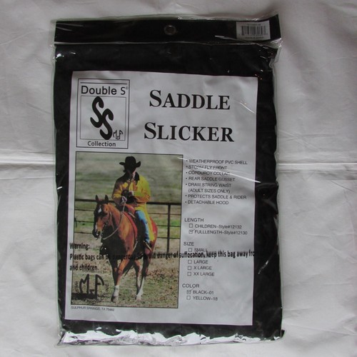 Double S M&F Western Saddle Slicker Rain Coat Poncho - Black | eBay