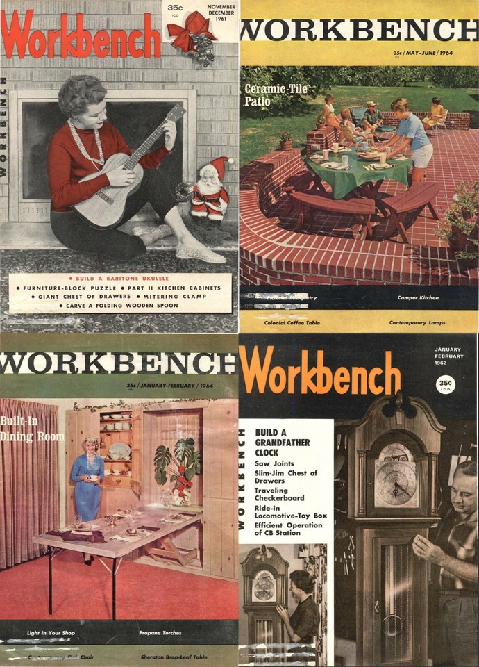 42 Old Issues of Workbench Magazine Carpentry Woodwork Plans (1958-1964 ...