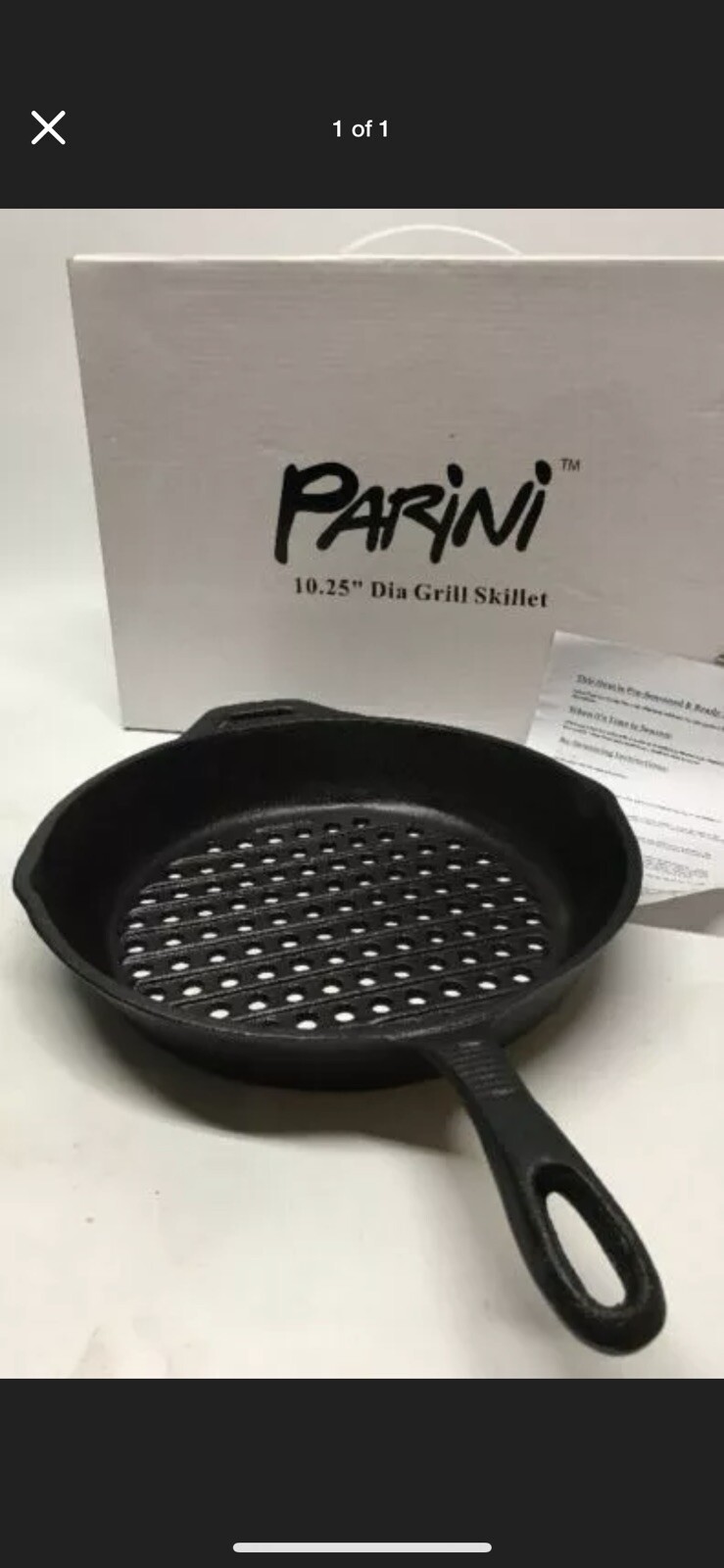 Parini 10.25" Grill Skillet. New In Box. Heavy Duty Skillet | eBay