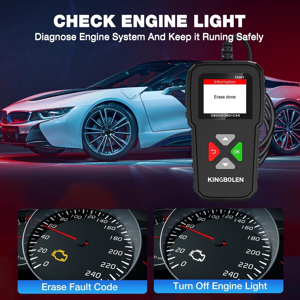 Car OBD2 Scanner EOBD Check Engine Clear Fault Code Reader Car ...