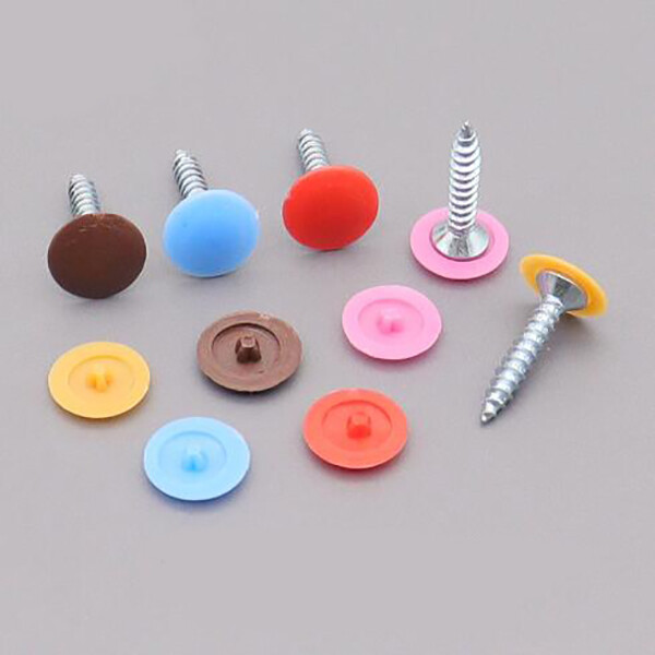 100 Pcs Plastic Self-Tapping Screw Cap Covers Phillips Screw Furniture ...