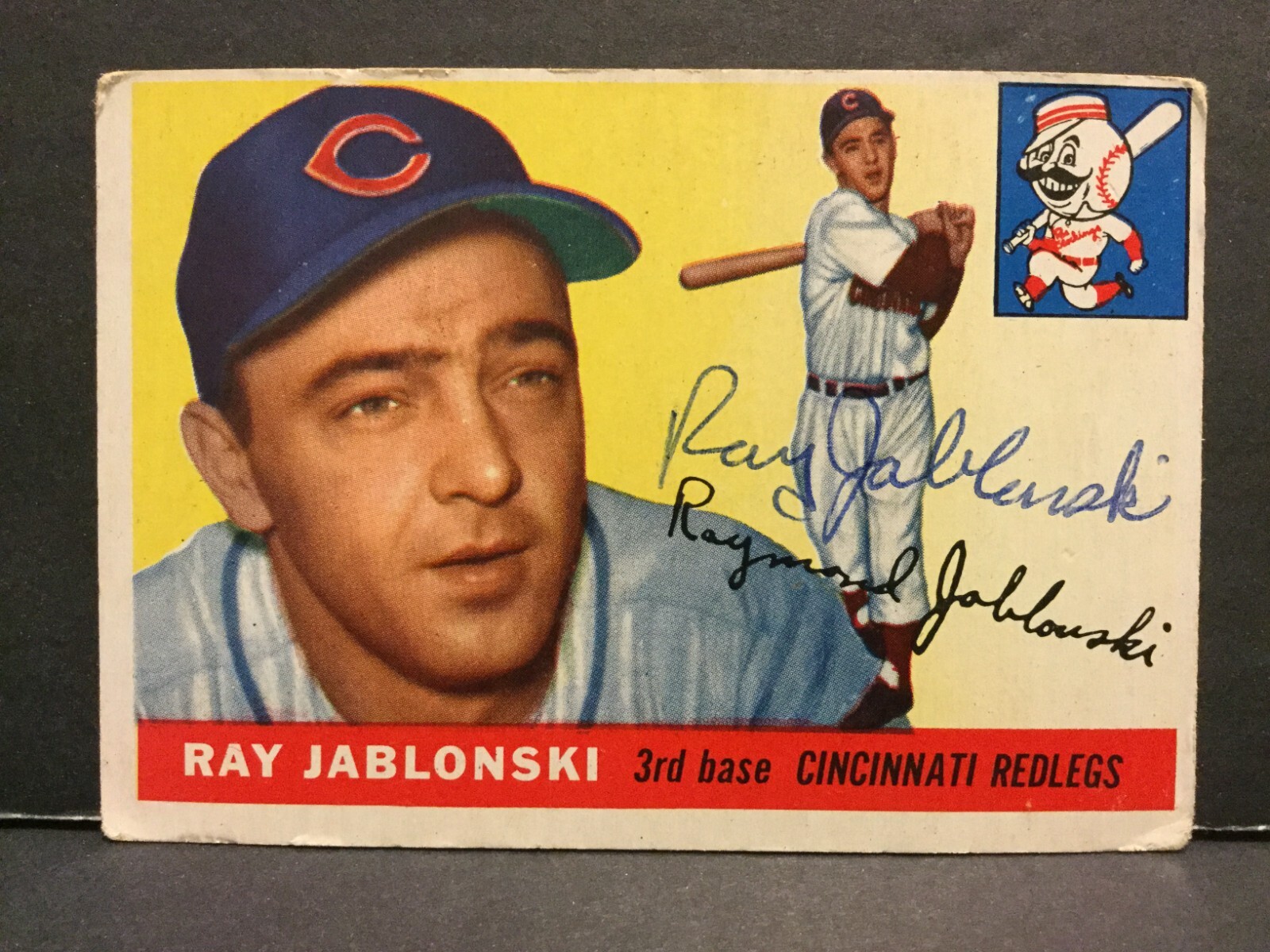 1955 Topps #56 Ray Jablonski Cincinnati Redlegs Autographed Sku587 | eBay