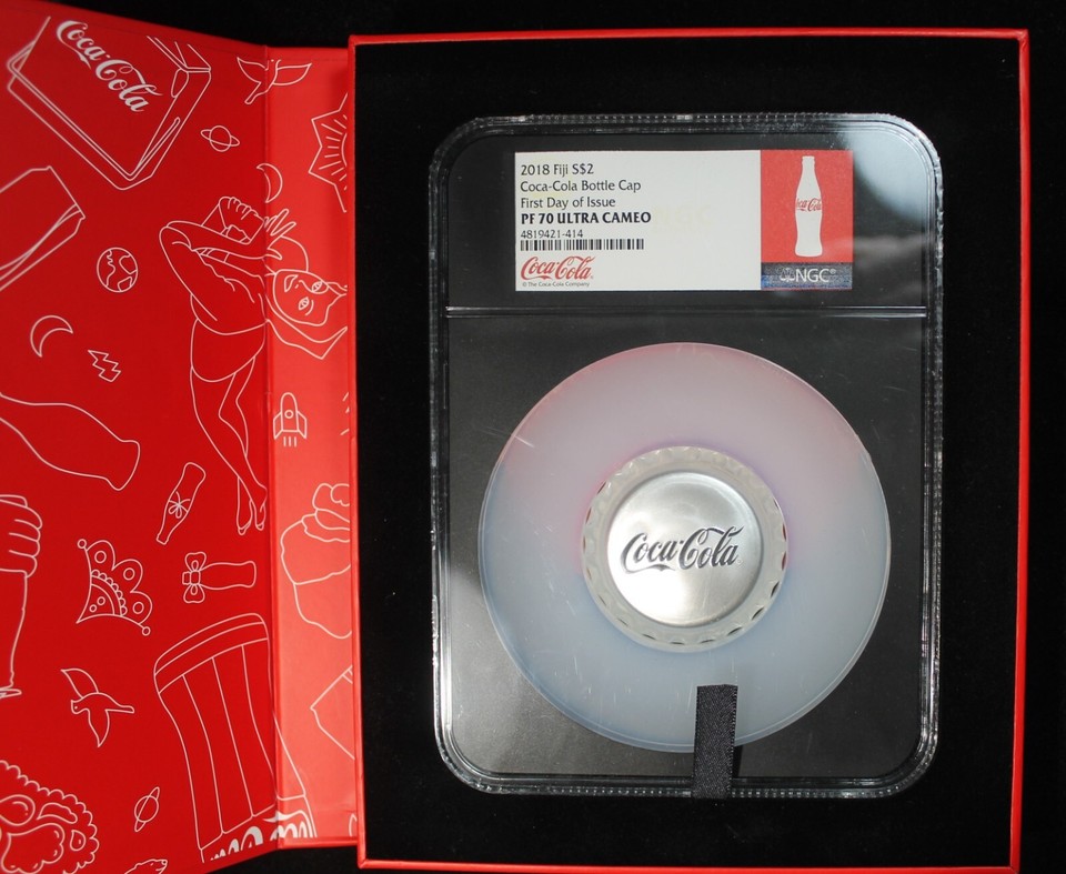 2018 Fiji Silver Coca-Cola Bottle Cap - NGC PF-70 UCam - COA OTQ2728 ...
