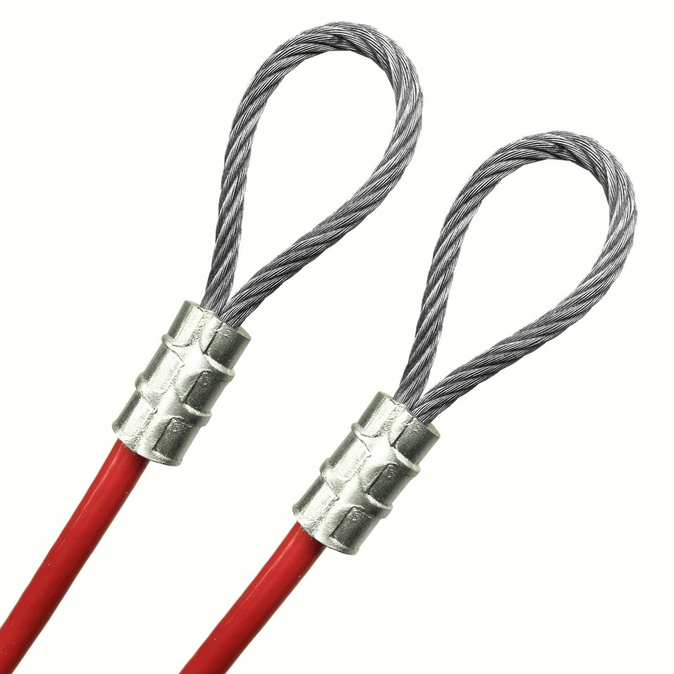 Red Vinyl Coated Galvanized Steel Utility Cable 1/8 - 3/16, 7x19, 1 ...