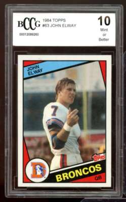 1984 Topps #63 John Elway Rookie Card BGS BCCG 10 Mint+ | eBay