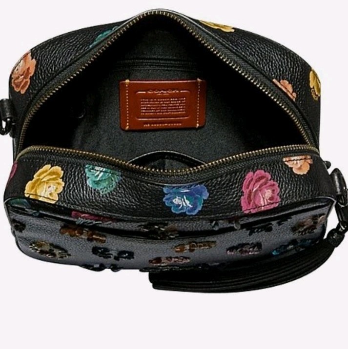 Coach Rainbow Rose Sequined Camera Bag #31647 With Matching Id Case ...