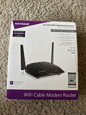 NETGEAR AC1200 WiFi Cable Modem Router Model C6220 802.11ac Dual Band ...