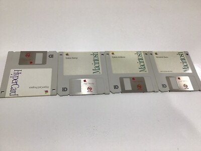 Apple Macintosh 1990 3.5" System Floppy Disks set of 4 Vintage ...