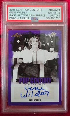 GENE WILDER 2015 LEAF POP CENTURY AUTOGRAPH CARD #5/7 PSA 8 AUTO PSA 9 ...
