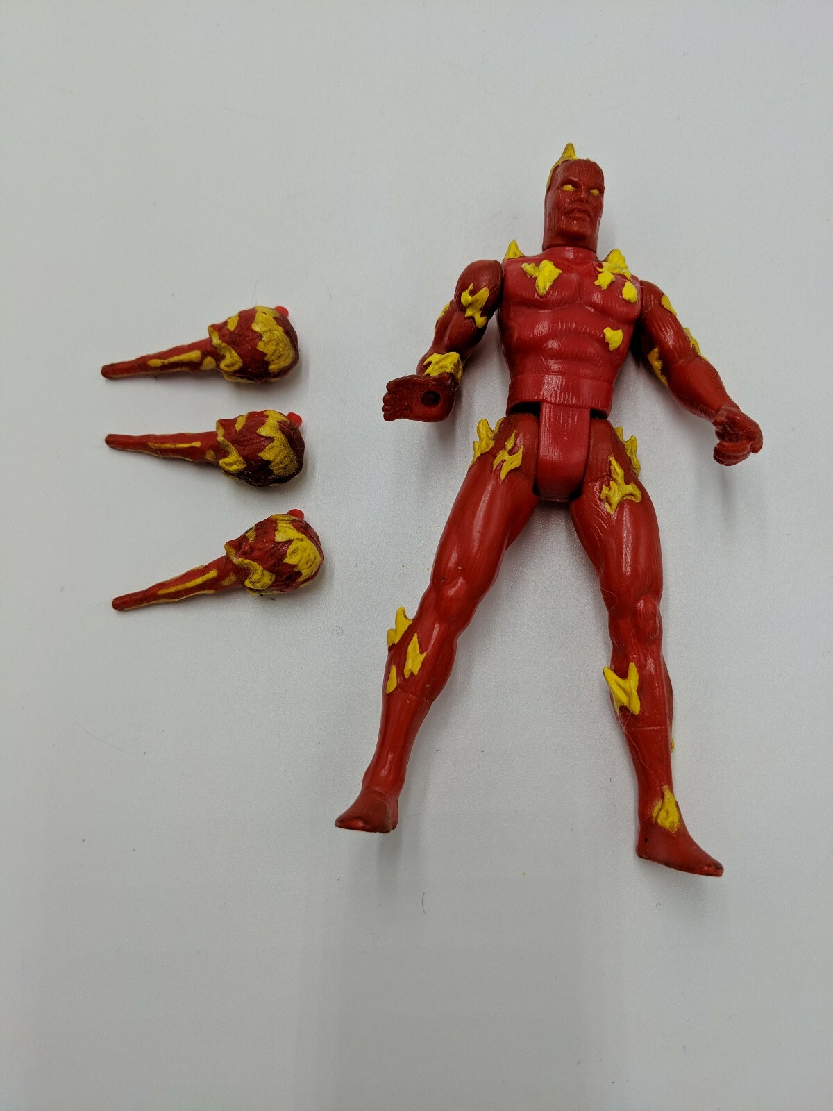 Lot 1992 Fantastic Four HUMAN TORCH 3 Fireballs Figure Toy Biz Marvel ...