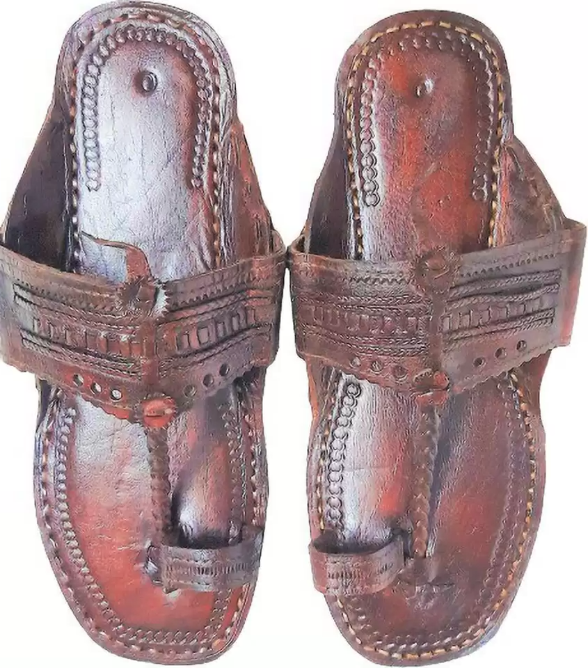 Hommes Jésus Sandales Kolhapuri Buffalo Cuir Plat Jutti KM2 Ethnique ...