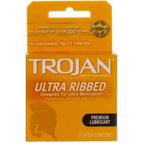 4 Pack Trojan Ultra Ribbed Lubricated Latex Condoms, 3 Ct | eBay