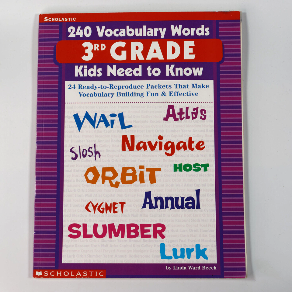 240 Vocabulary Words 3rd Grade Kids Need to Know Workbook Linda Ward ...