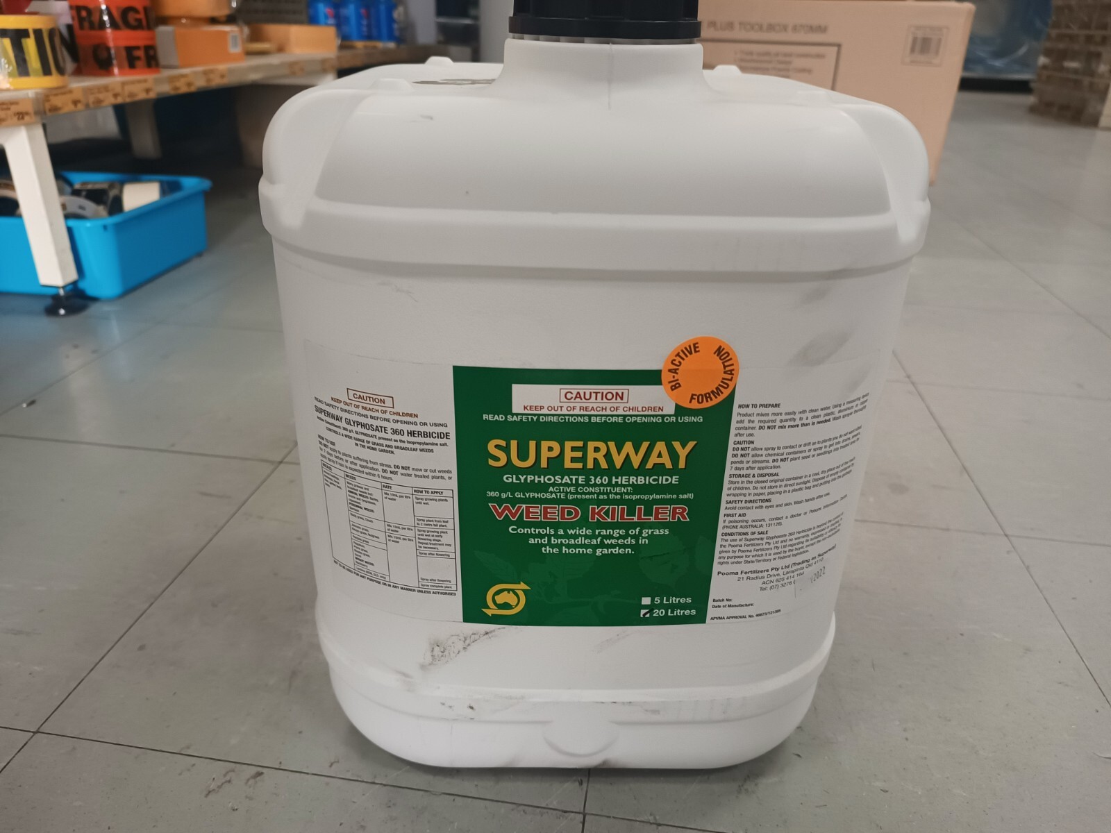 Glyphosate 360g/L Weed Killer & Herbicide 20L Pro Strength Glypho 360 ...