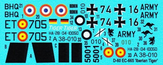 EC-665 SPANISH TIGER (+ FRENCH, GERMAN & AUSTRALIAN MKGS)#D59 1/72 ...