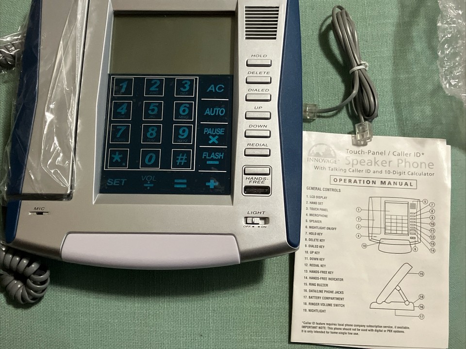 2006 Innovage Phone Talking Caller ID LCD Touch Panel Land Line Silver ...