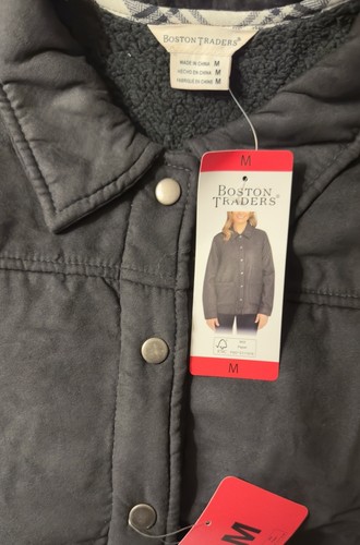 Boston Traders Women’s Fleece Lined Trucker Jacket Black, Size M NWT | eBay