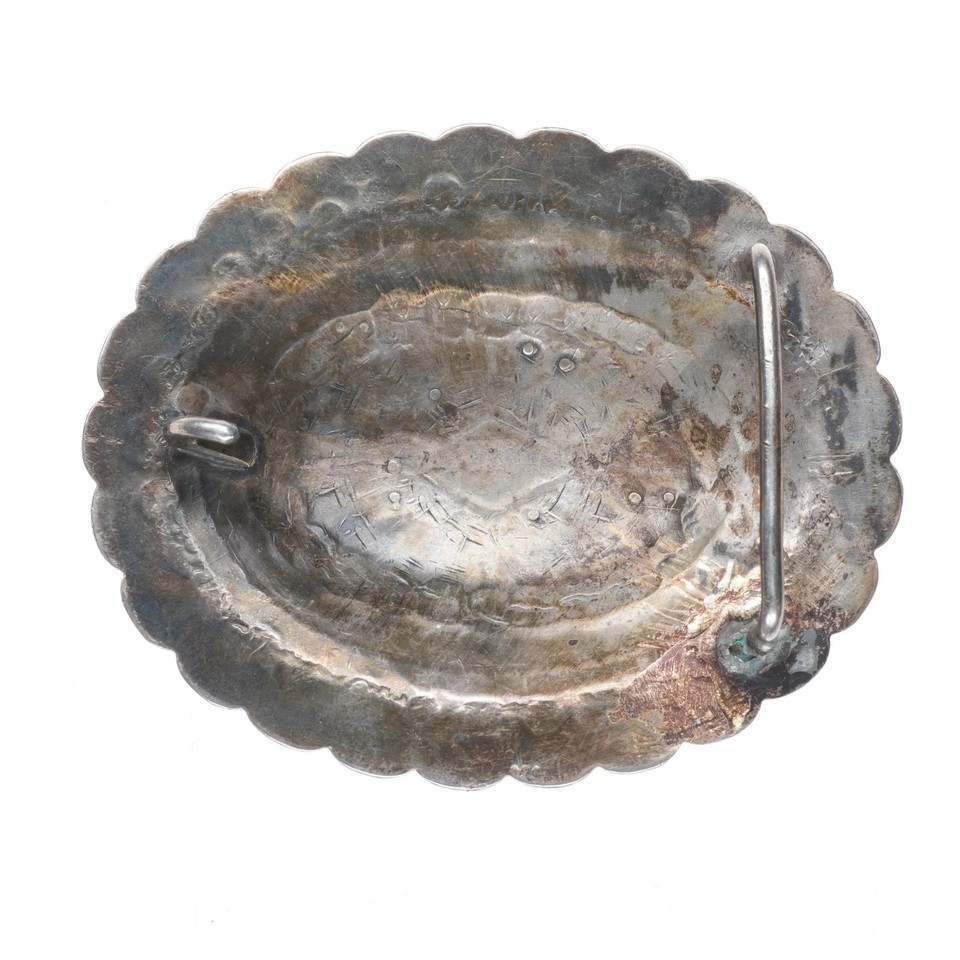 c1950's Navajo sterling silver hand stamped concho belt buckle | eBay