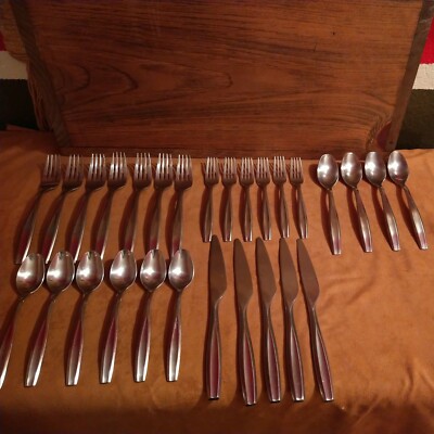 29 pc Set Gourmet Settings GS Silverware Flatware mid Century modern | eBay