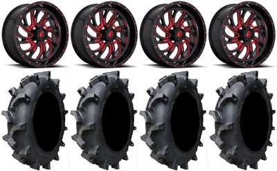 Fuel Kompressor Red 18" Wheels 35" Interforce 628 Tires Kawasaki Mule ...