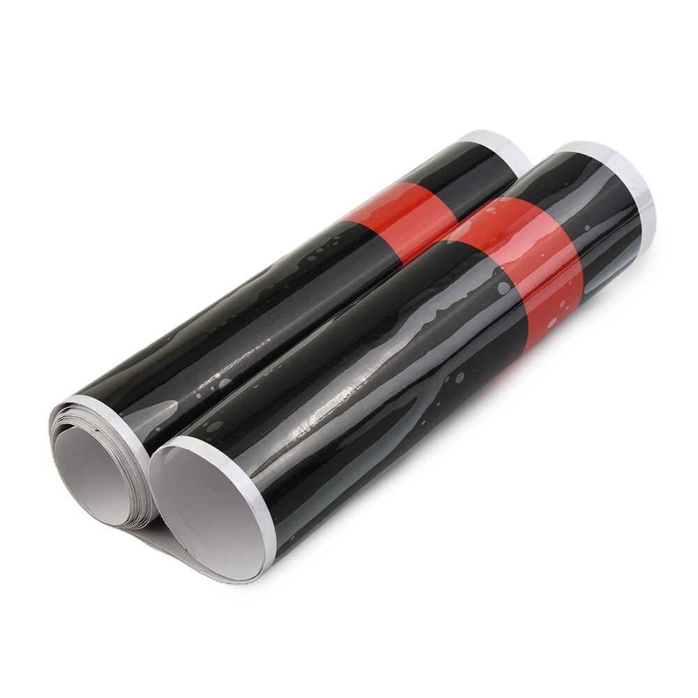 Matte Black and Red Racing Stripe Vinyl Wrap Sticker Durable and Long ...